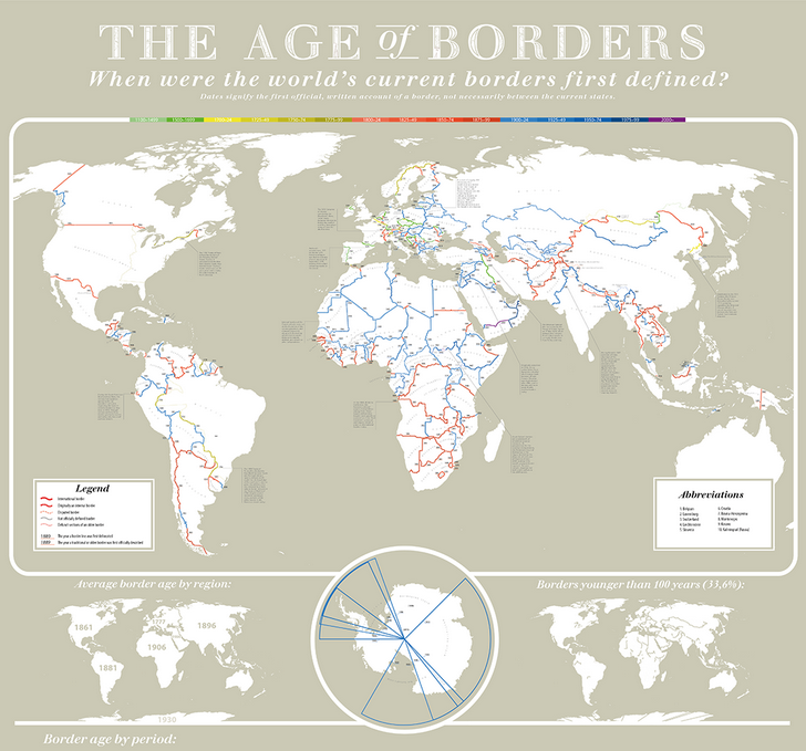 The Age of Every International Border in the World - The Sounding Line