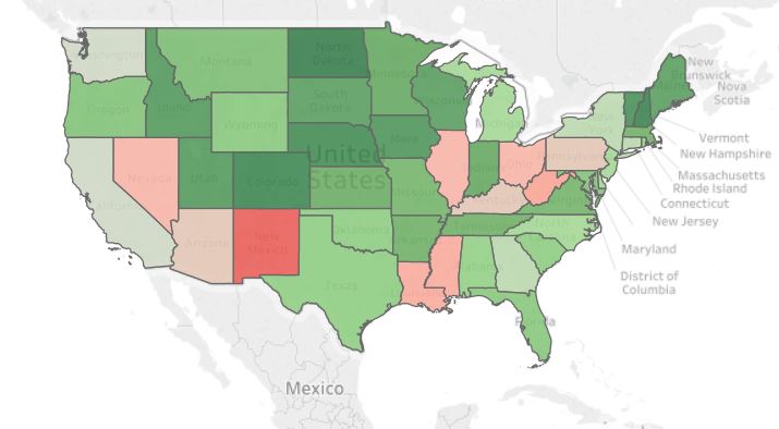 Map of the Day: The Unemployment Rate in Every State in the US - The ...