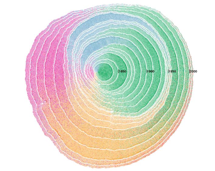 Immigration to the US Since 1830, Visualized as Tree Rings - The ...