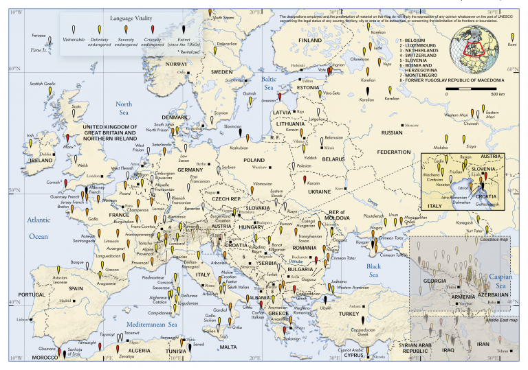 Map of the Day: The Endangered Languages of Europe - The Sounding Line