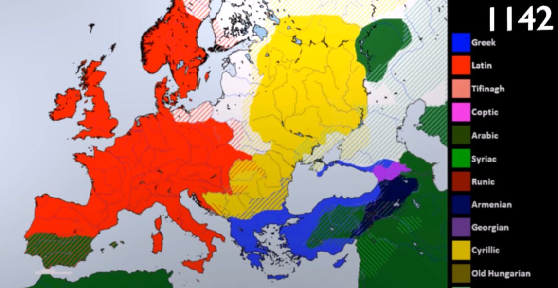 Map: The History of European Writing and Alphabets - The Sounding Line