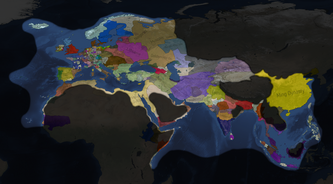 Map: The Parts of the World Explored by Europeans by 1453 - The ...